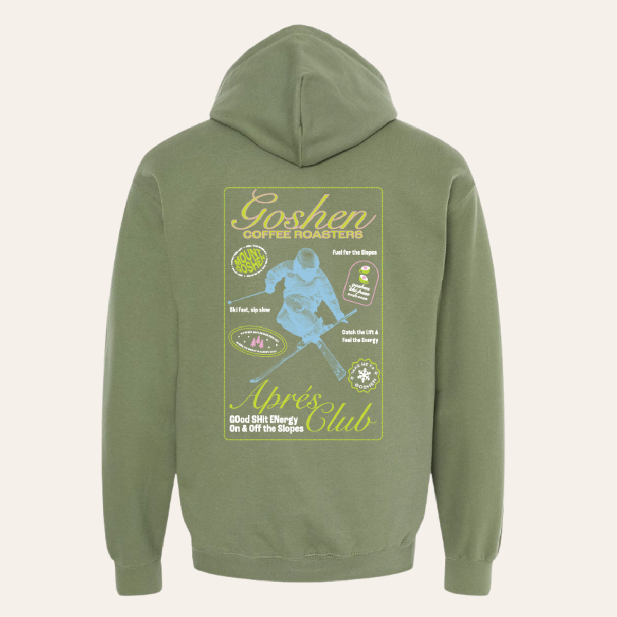 APRES CLUB GOSHEN HOODIE GREEN | Goshen Coffee
